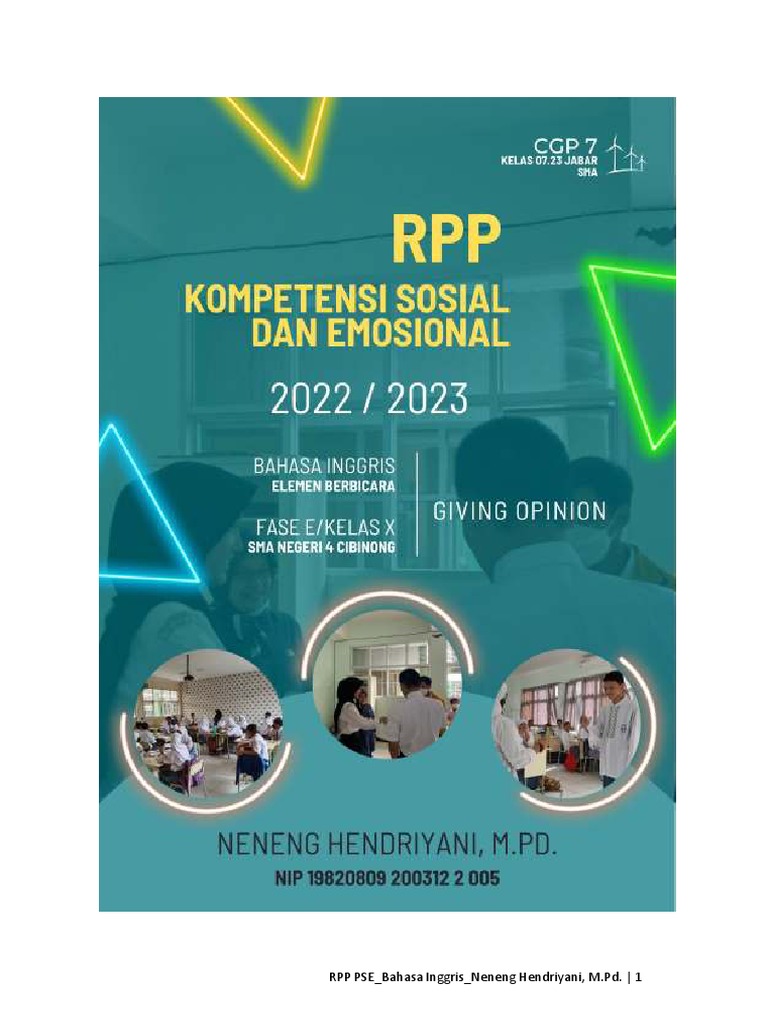 RPP PSE - Bahasa Inggris - Neneng Hendriyani, M.Pd. - 1 | PDF