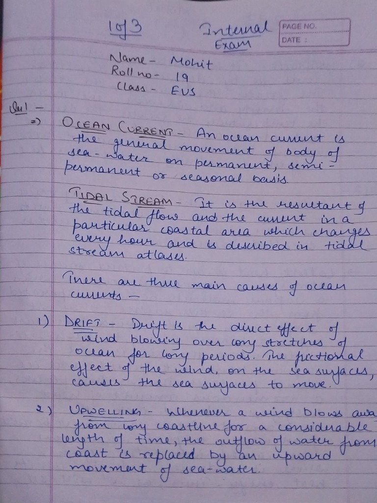 FYBSC EVS Ocean Current | PDF
