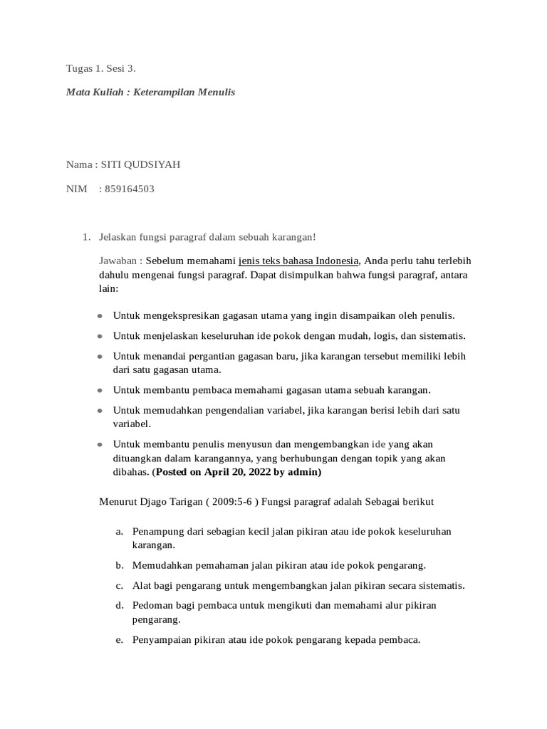 Tugas 1 Keterampilan Menulis Pdf