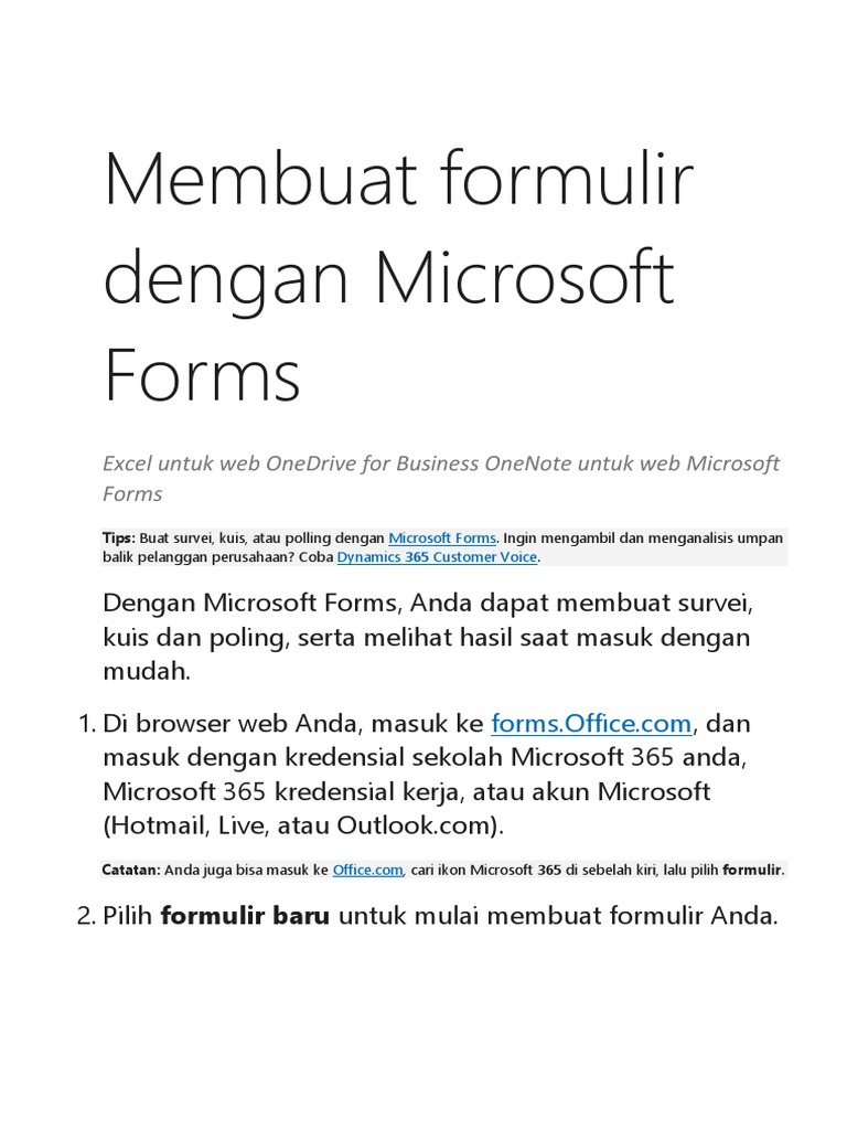 Panduan Office Form | PDF