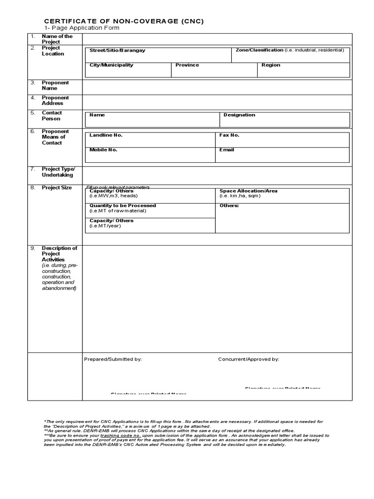 Application Form - CNC | PDF