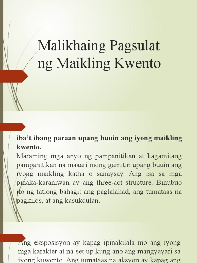 Malikhaing Pagsulat NG Maikling Kwento | PDF