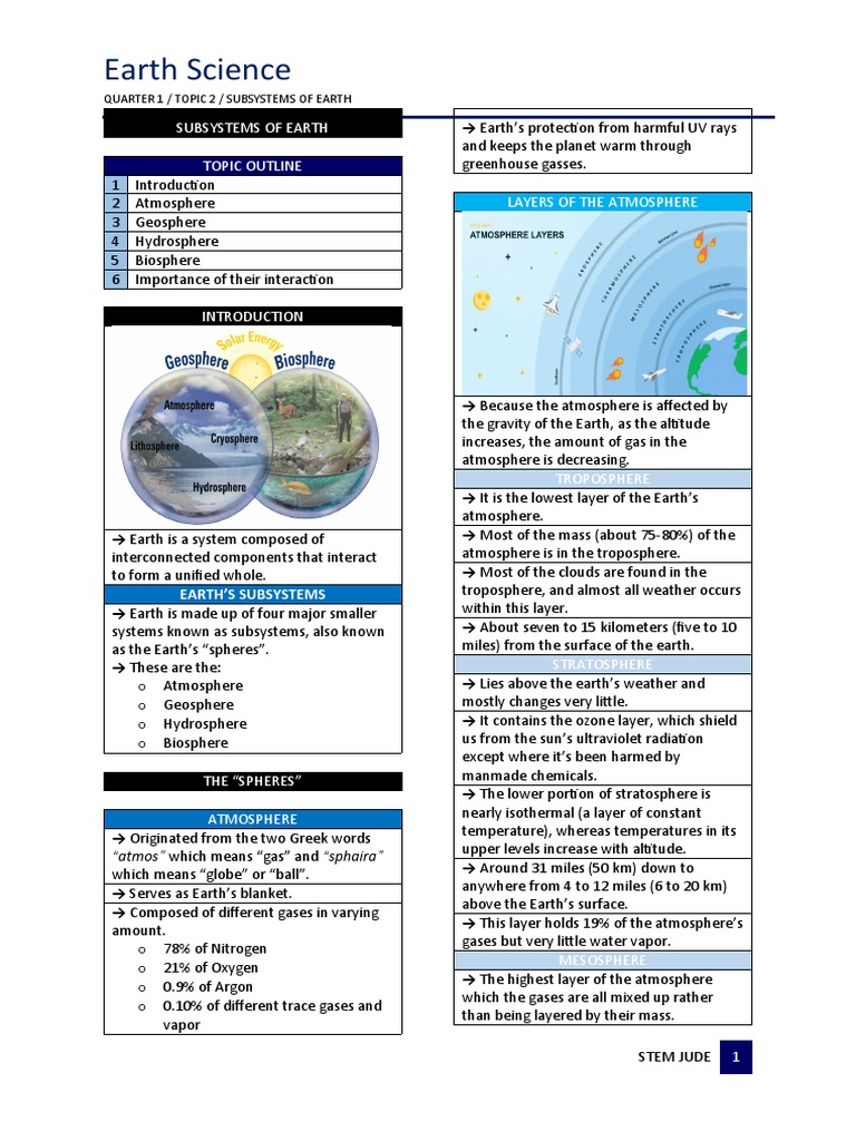 Topic 2 E.S | PDF | Atmosphere Of Earth | Atmosphere