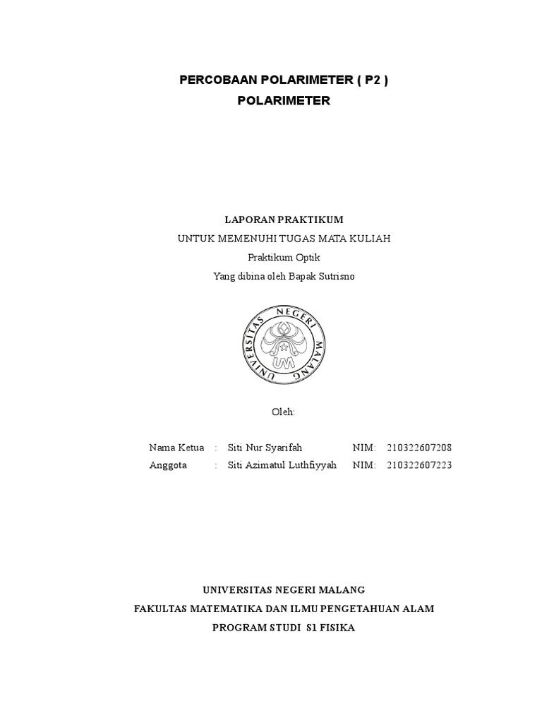 Laporan Polarimeter | PDF