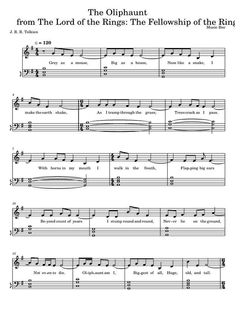 The Oliphaunt From The J R R Tolkiens Book Series The Lord of The Rings ...