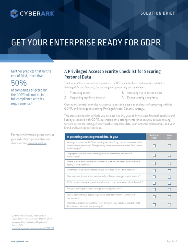 SB Get Your Enterprise Ready For GDPR | PDF | Computer Security | Security
