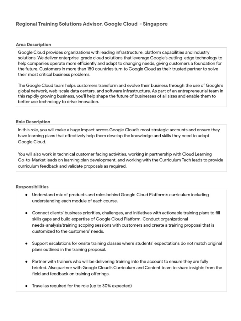 Developing Customized Google Cloud Training Plans to Meet the Unique Needs of Strategic ...