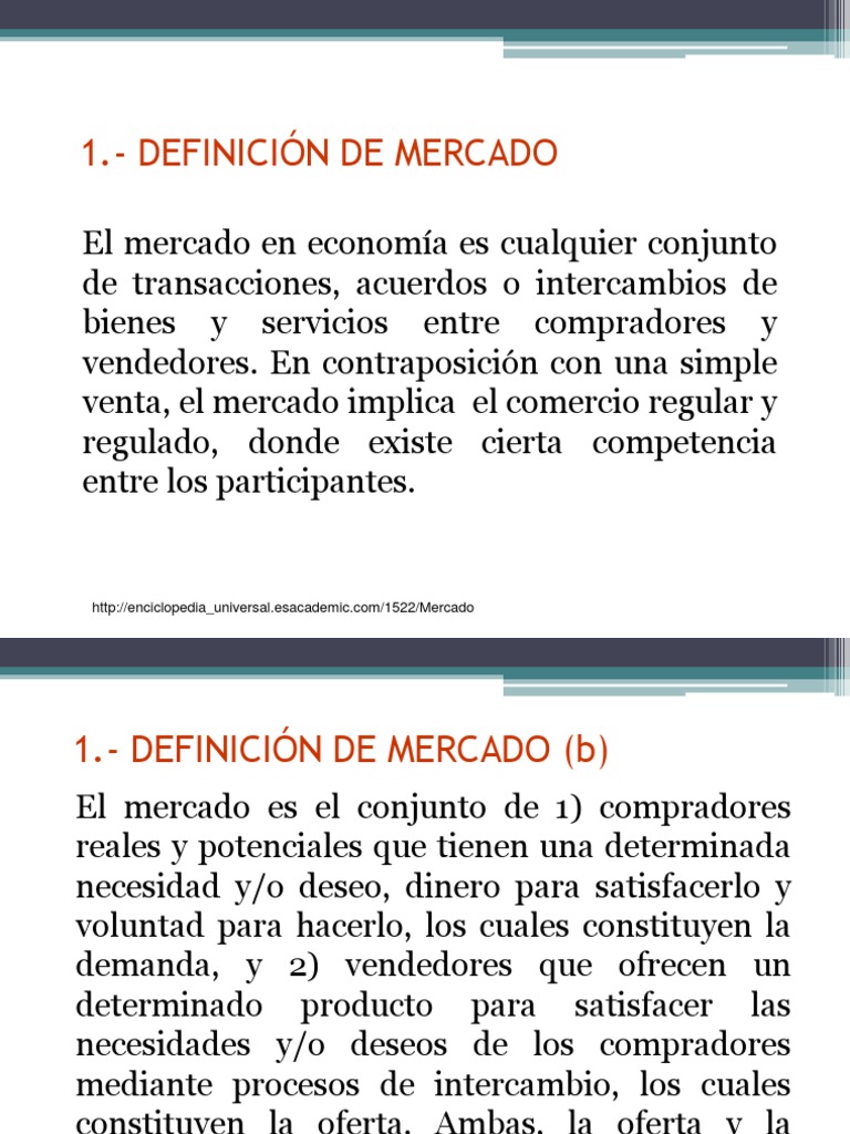 Tipos y Definición de Mercado en Economía | PDF | Mercado (economía ...