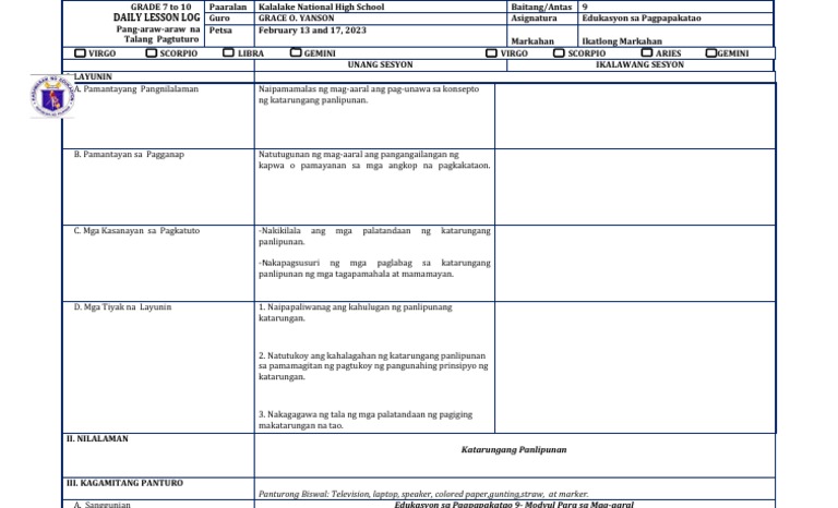 DLL ESP Q2 G9 Pakikilahok&Bulonterismo | PDF