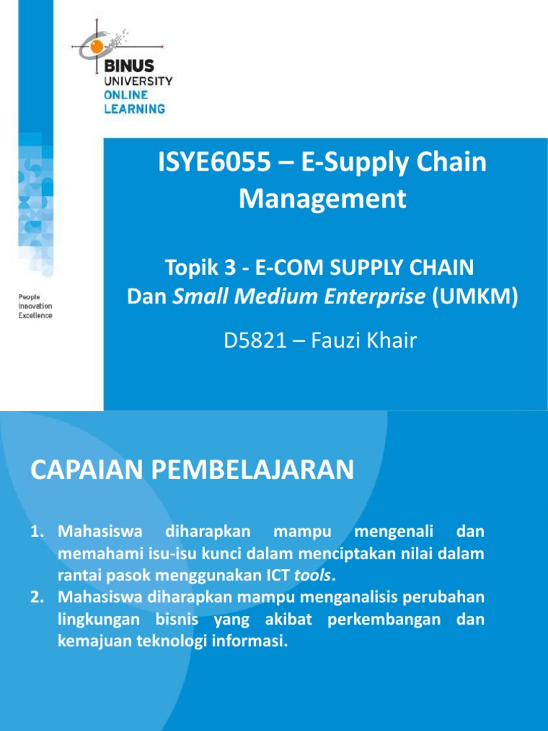 PPT-S3-E-Supply Chain Management-S1 | PDF
