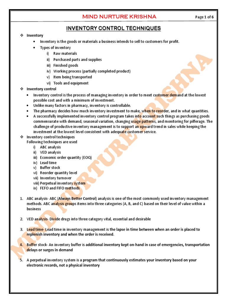 L-3 Inventory Control Techniques | PDF | Inventory | Demand