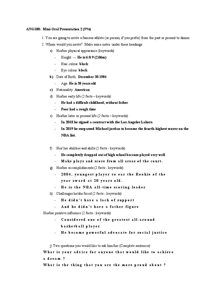 Copie de Copie de Oral Presentation 2 - Biography 3 | PDF | Human Communication | Linguistics