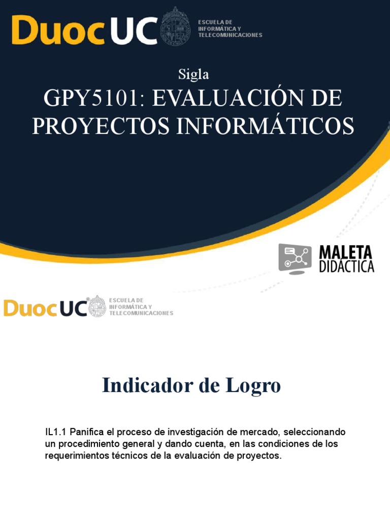 Gpy5101: Evaluación de Proyectos Informáticos: Sigla | PDF ...