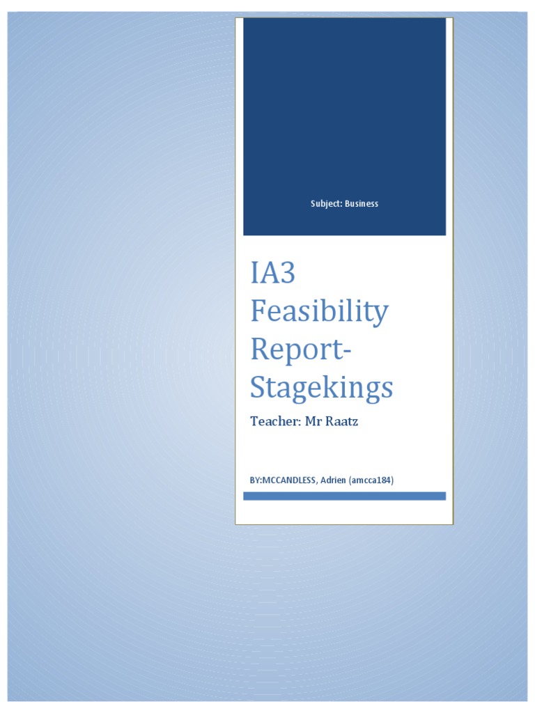 IA3 Fewasibility Report Final | PDF | Private Sector | Marketing