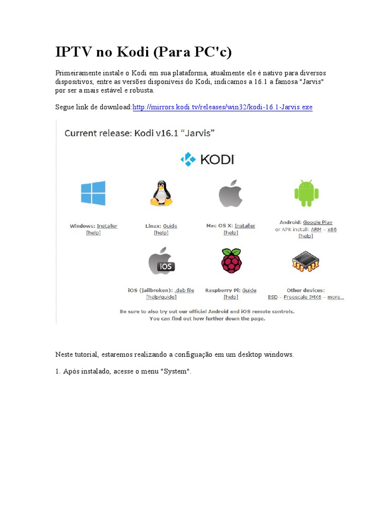 Configurando IPTV no Kodi | PDF