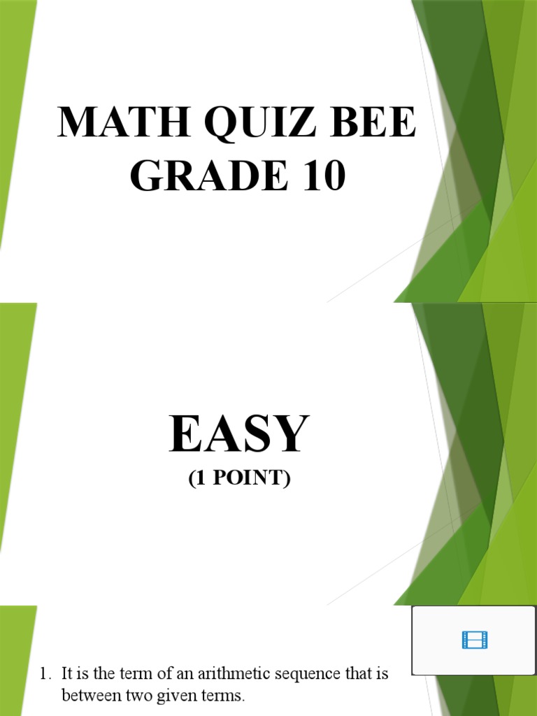 MATH 10 Quiz Bee | PDF