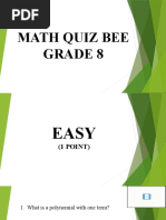 Math Quiz Bee School Based | PDF | Factorization | Numerical Analysis