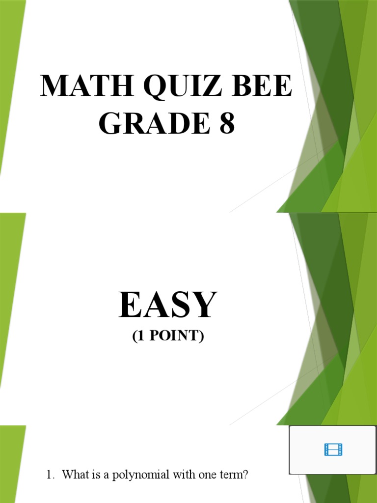 MATH 8 Quiz Bee (Autosaved) | PDF