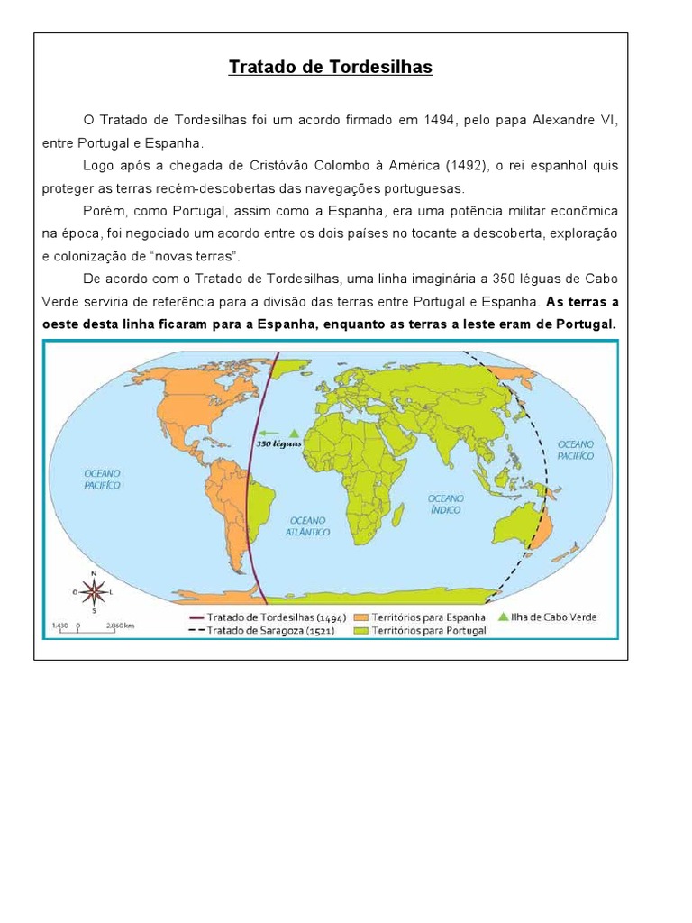 Divisão de Terras: Tratado de Tordesilhas | PDF