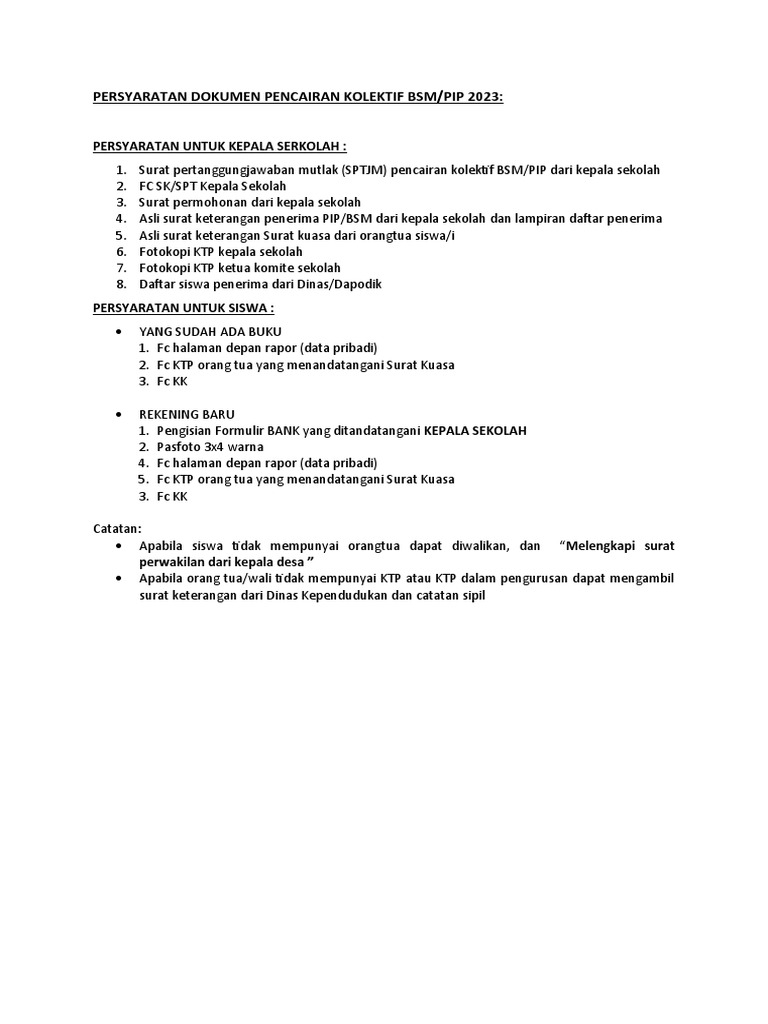 Format Berkas Pip Kolektif 2023 | PDF