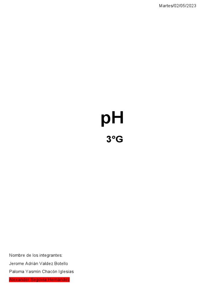 Reporte de Laboratorio | PDF | Ácido | Ph