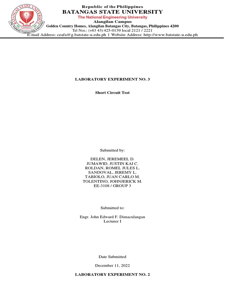 Batangas State University: Republic of The Philippines | PDF