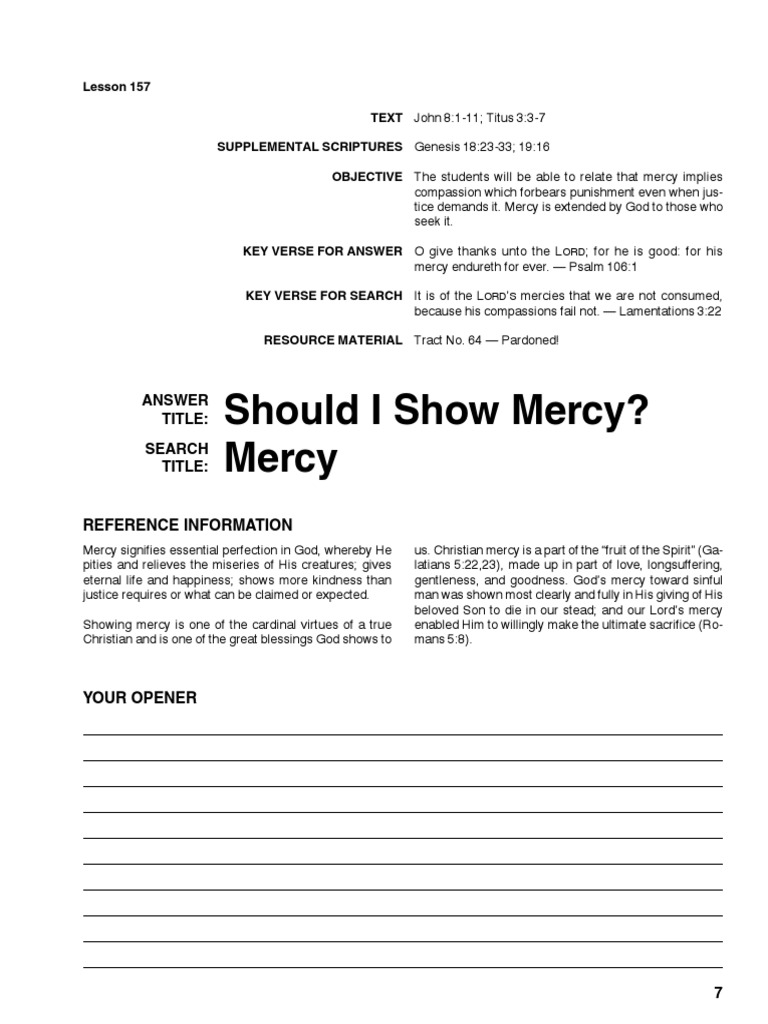 Should I Show Mercy? Mercy: Answer Title: Search Title | PDF | Elijah | Mercy