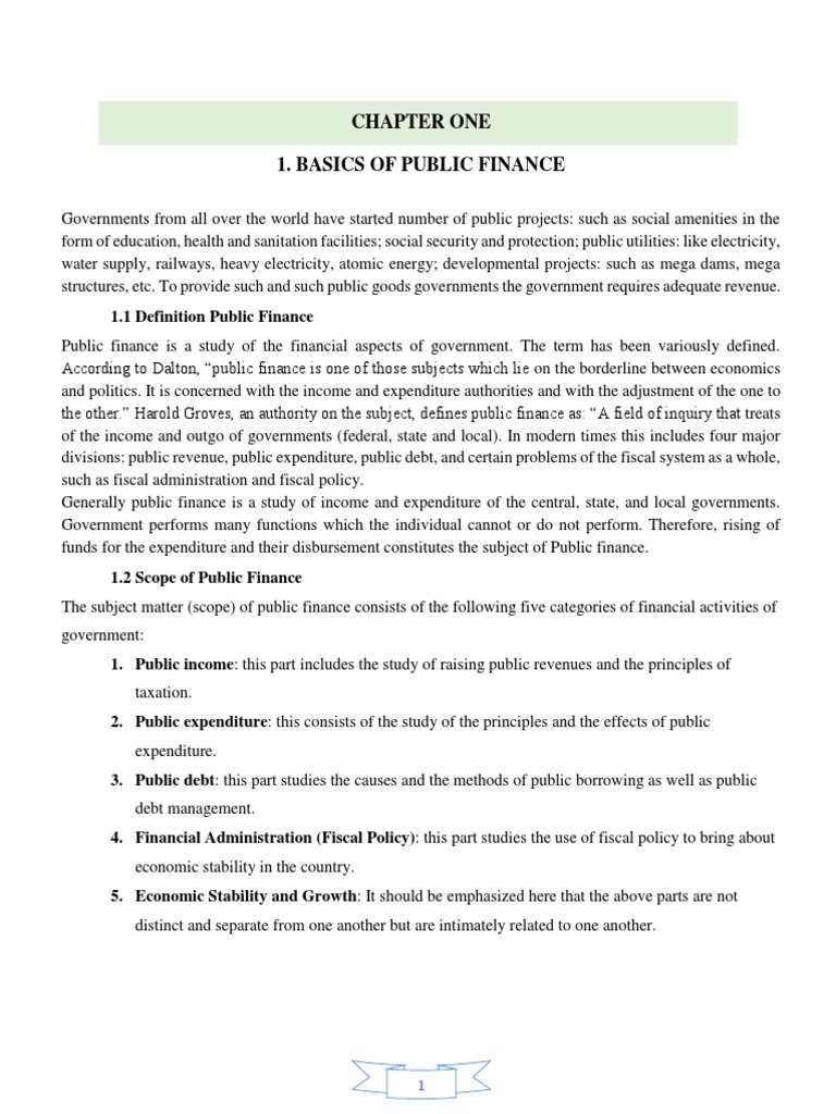 Chapter 1 Taxation | PDF | Public Finance | Fiscal Policy