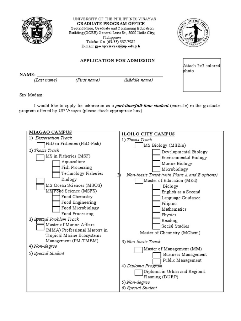 (Last Name) (First Name) (Middle Name) : Application For Admission Name ...