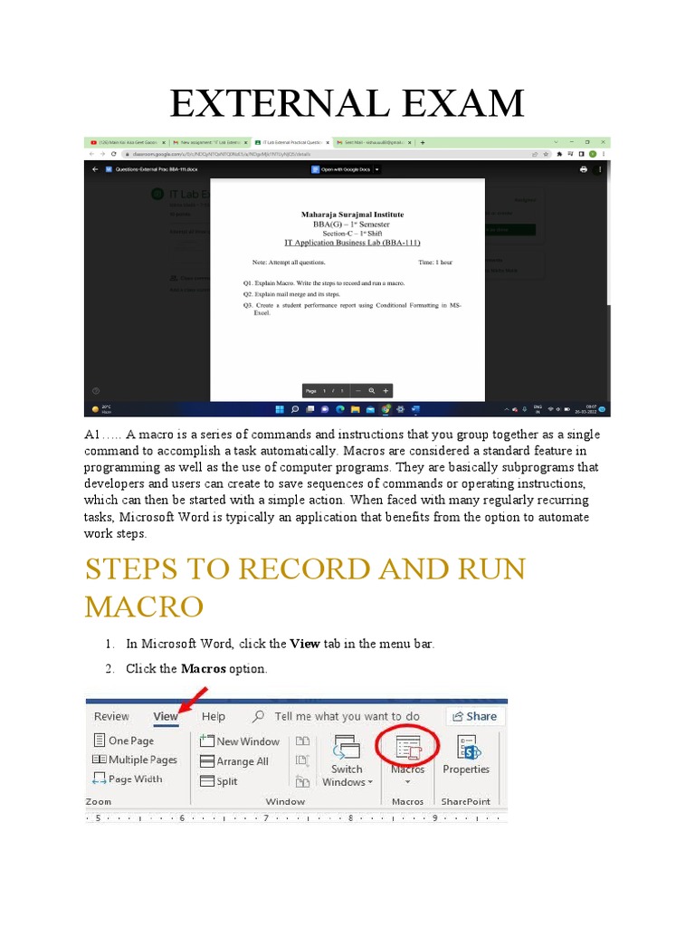 Create and Run Macros in Microsoft Word | PDF | Keyboard Shortcut ...