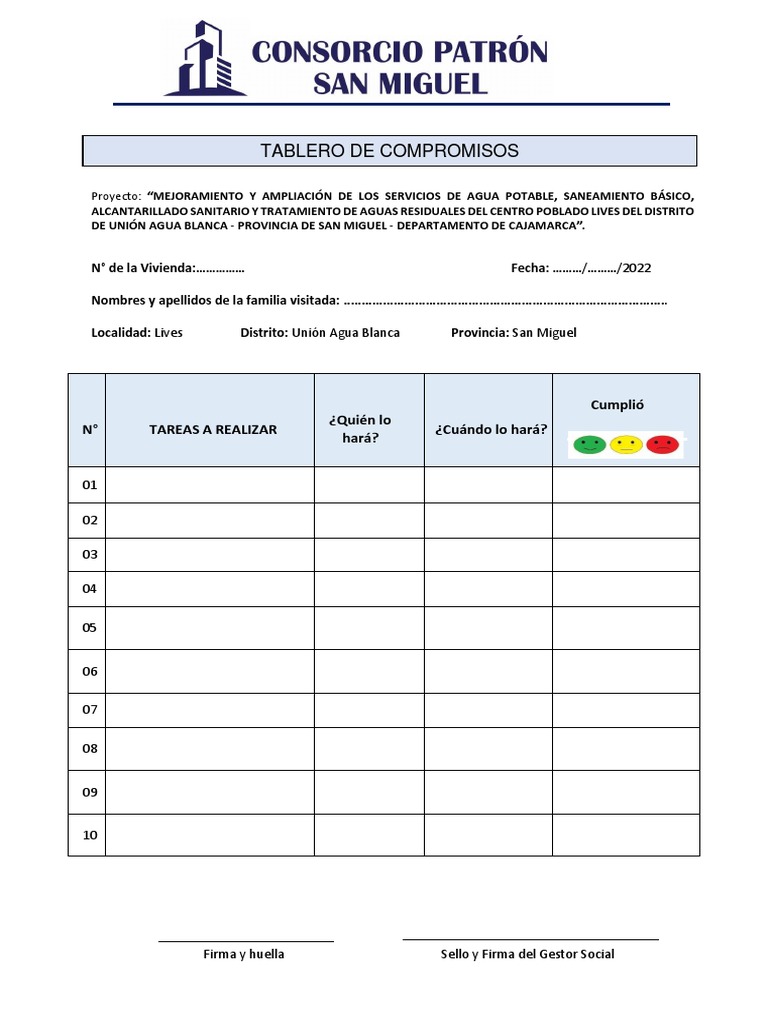 Tablero de Compromisos | PDF