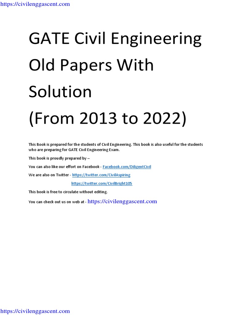 GATE Civil Engineering Old Papers - Extract - Extract | PDF | Strength ...