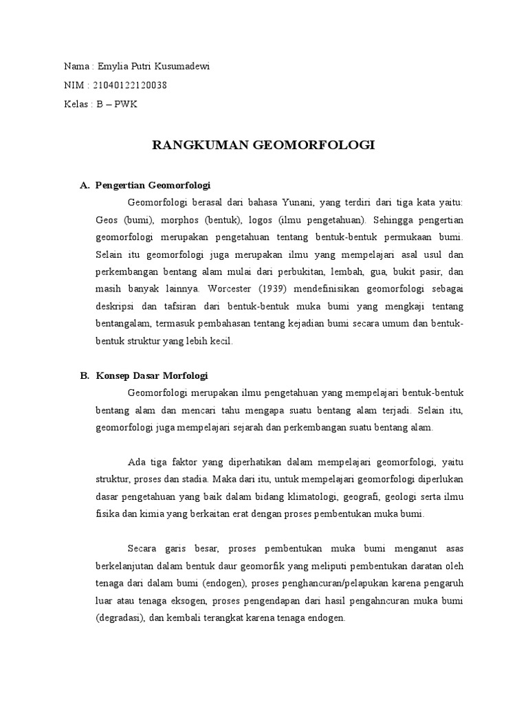 Rangkuman Geomorfologi | PDF