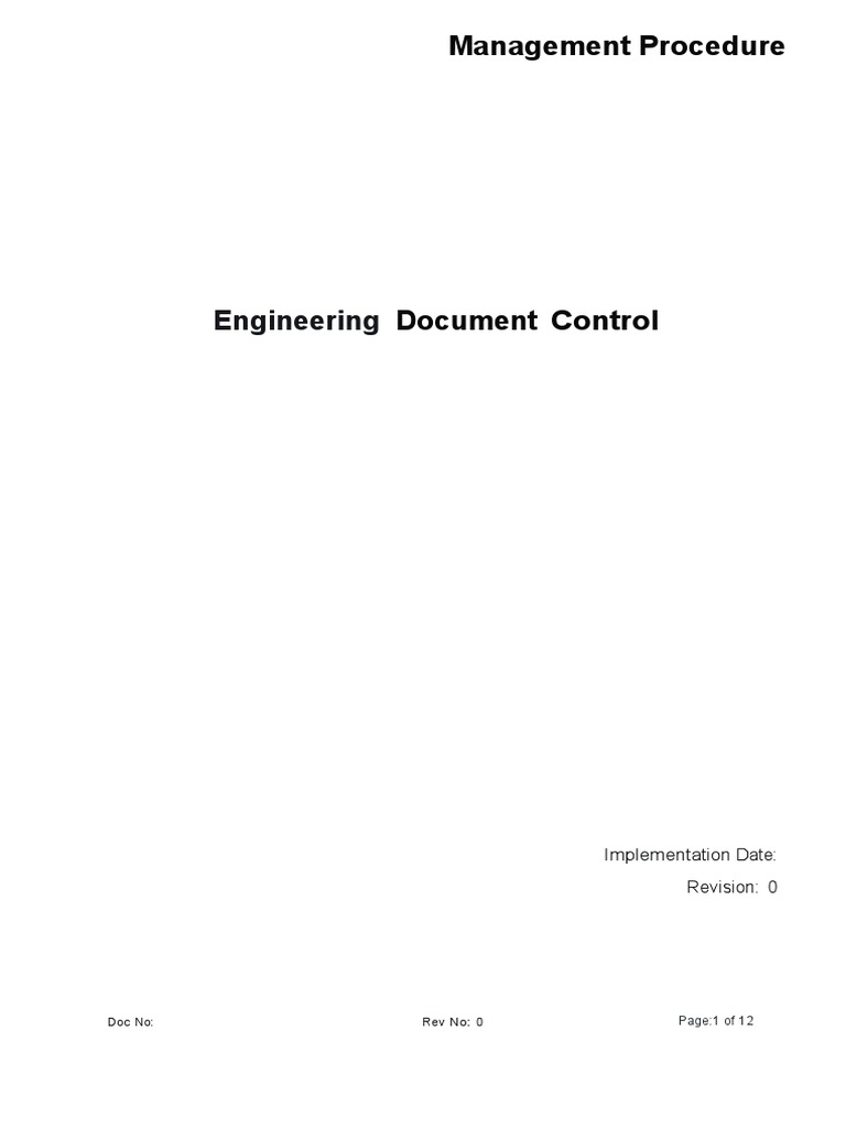 Engineering Document Control Procedure | PDF | Version Control | Document