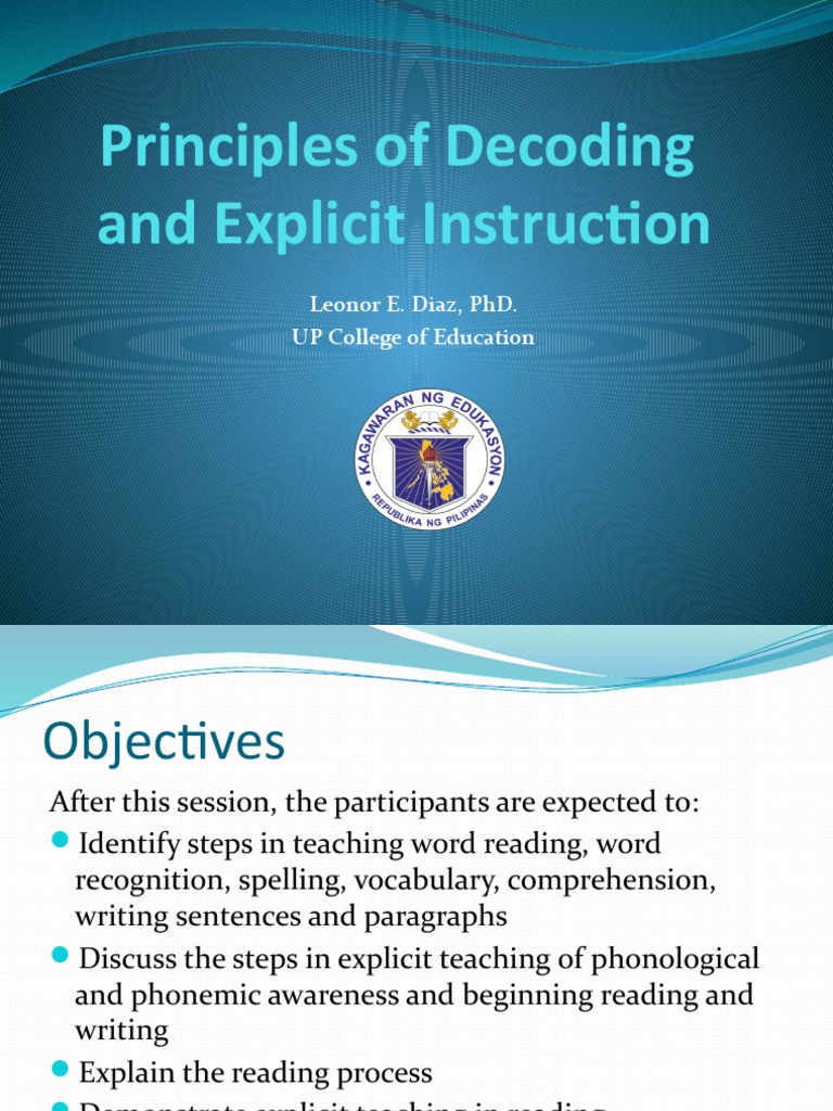 SG 18 - Principles of Decoding and Explicit Instruction | PDF | Reading ...