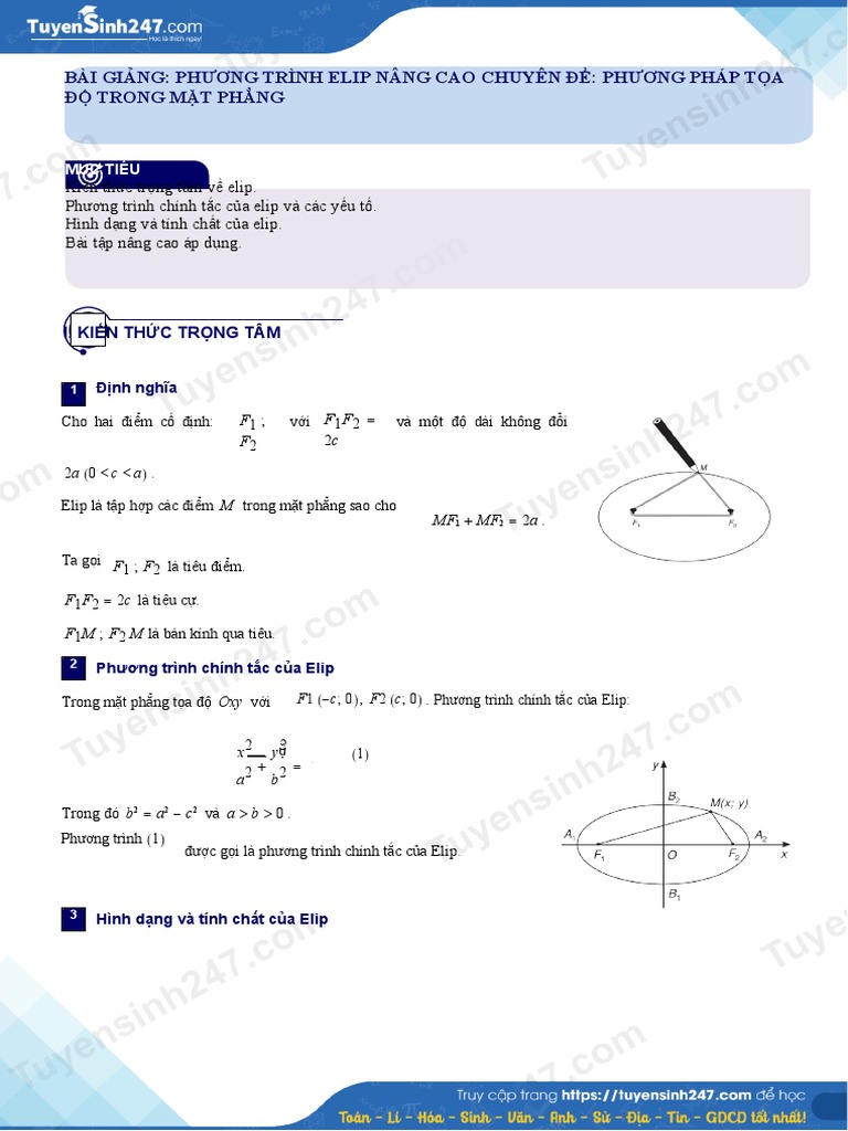 Phuong Trinh Elip Nang Cao 1678895941 | PDF
