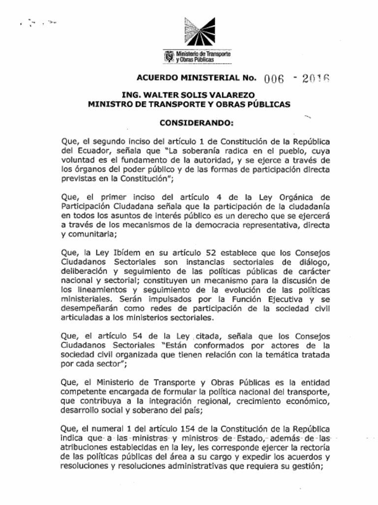 Acuerdo Ministerial 006 | PDF