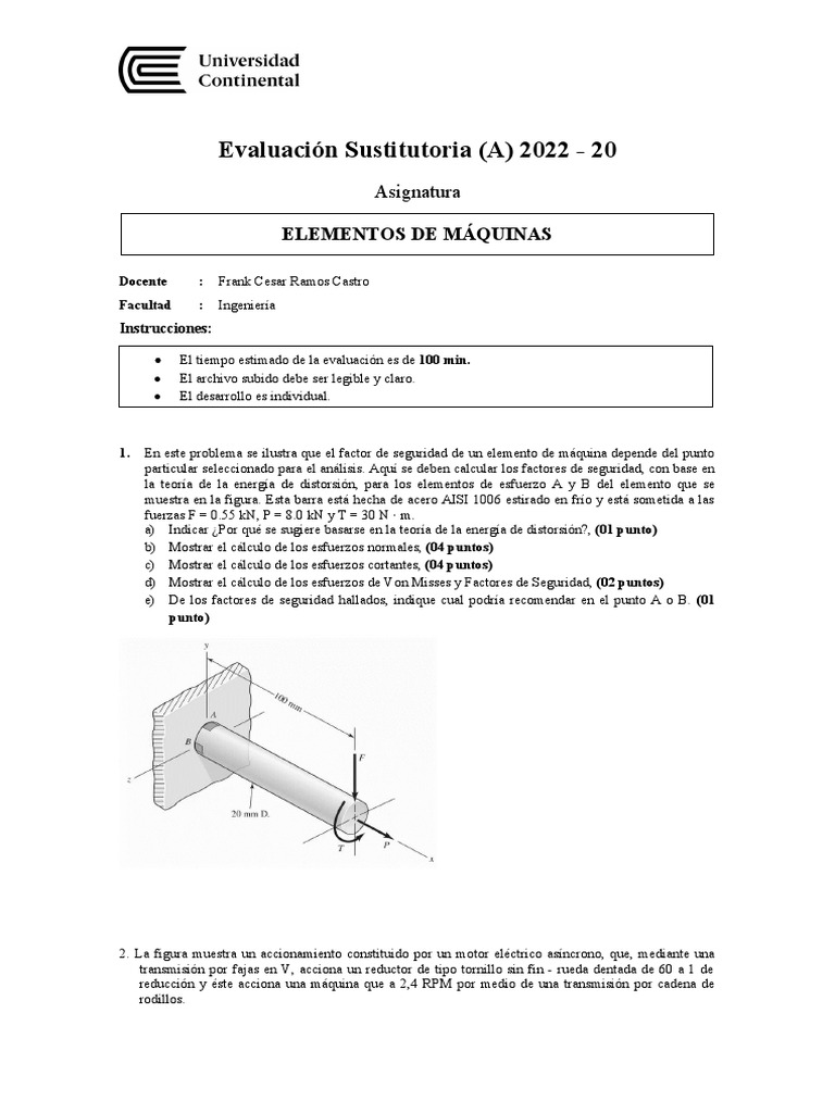Examen Sustitutorio 2022-20 | PDF