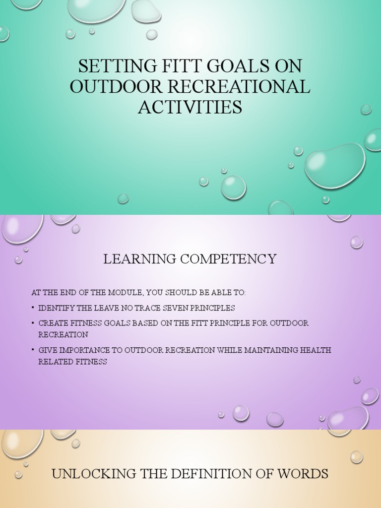 Setting FITT Goals for Outdoor Recreation | PDF | Outdoor Recreation ...