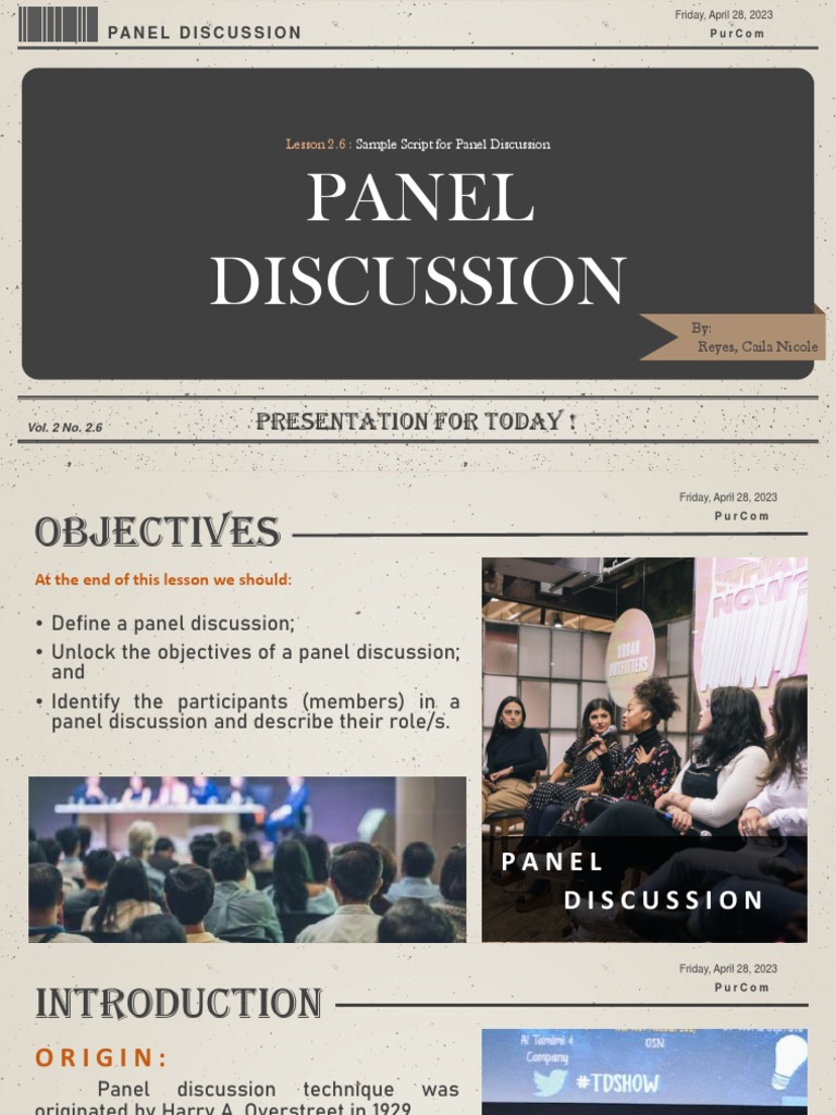 Panel Discussion: Presentation For Today ! | Download Free PDF ...