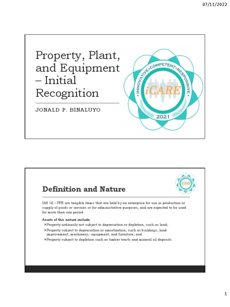 Property, Plant, and Equipment - Initial Recognition | PDF ...