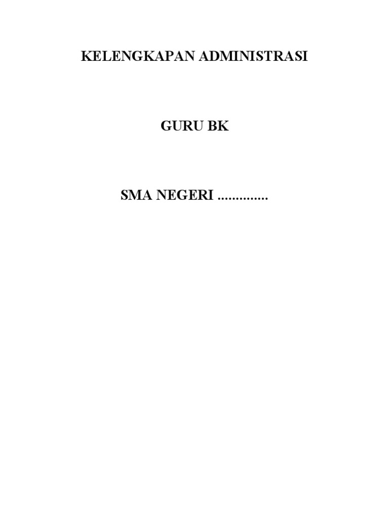 Administrasi BK | PDF