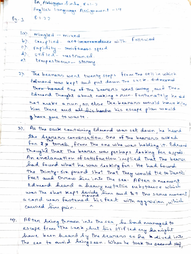 8a - English Assignment 19 | PDF