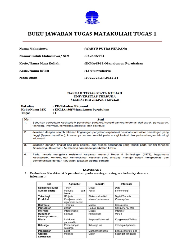 TMK 1 Manajemen Perubahan | PDF