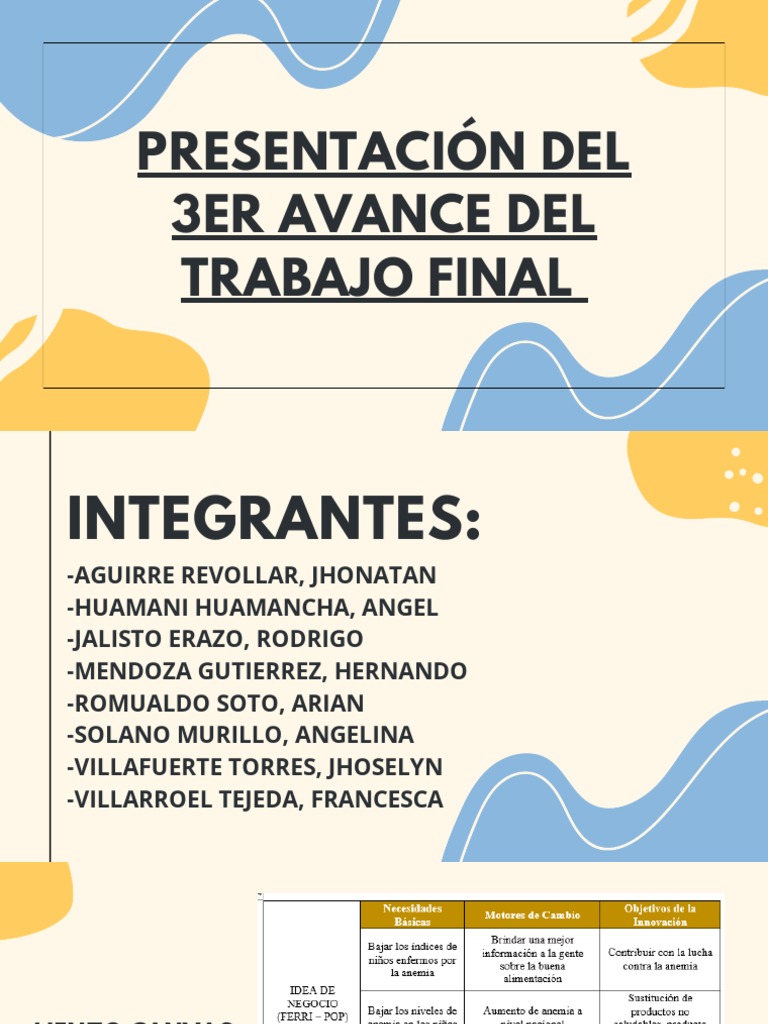 Presentación Del 3er Avance Del Trabajo Final | PDF