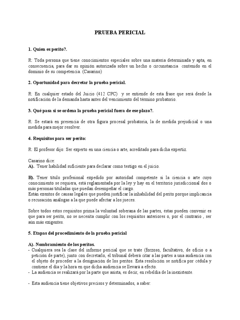 Guía Completa sobre Prueba Pericial | PDF | Testigo experto | Juez
