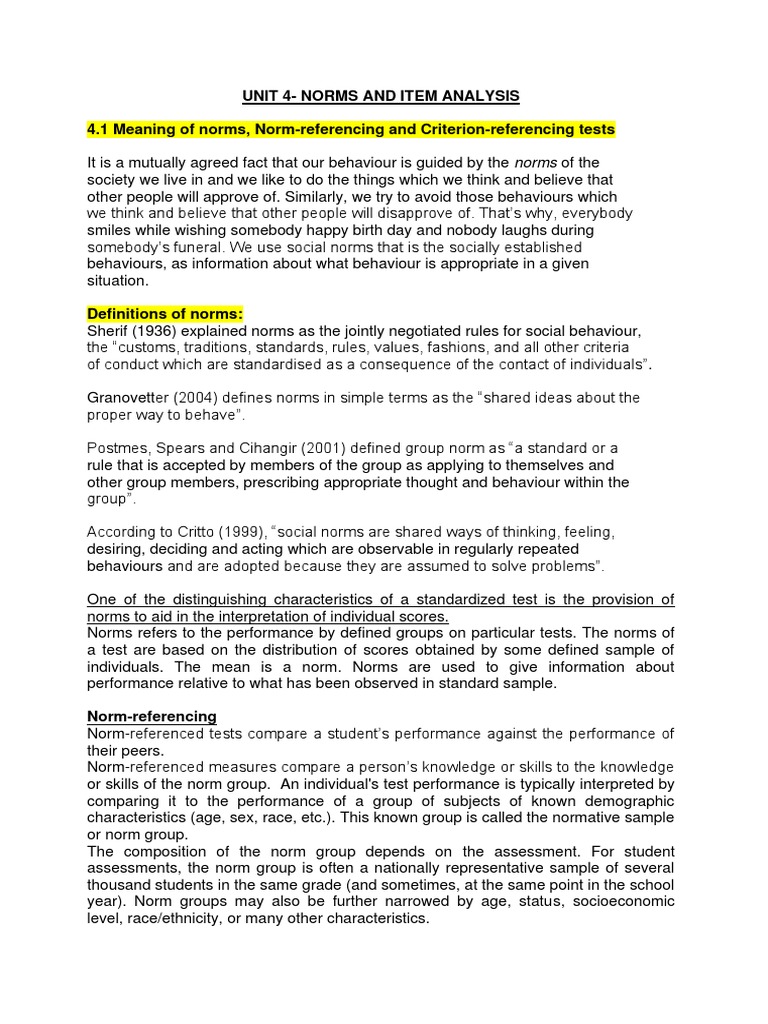 SPL-3 Unit 4 | PDF | Percentile | Behavioural Sciences