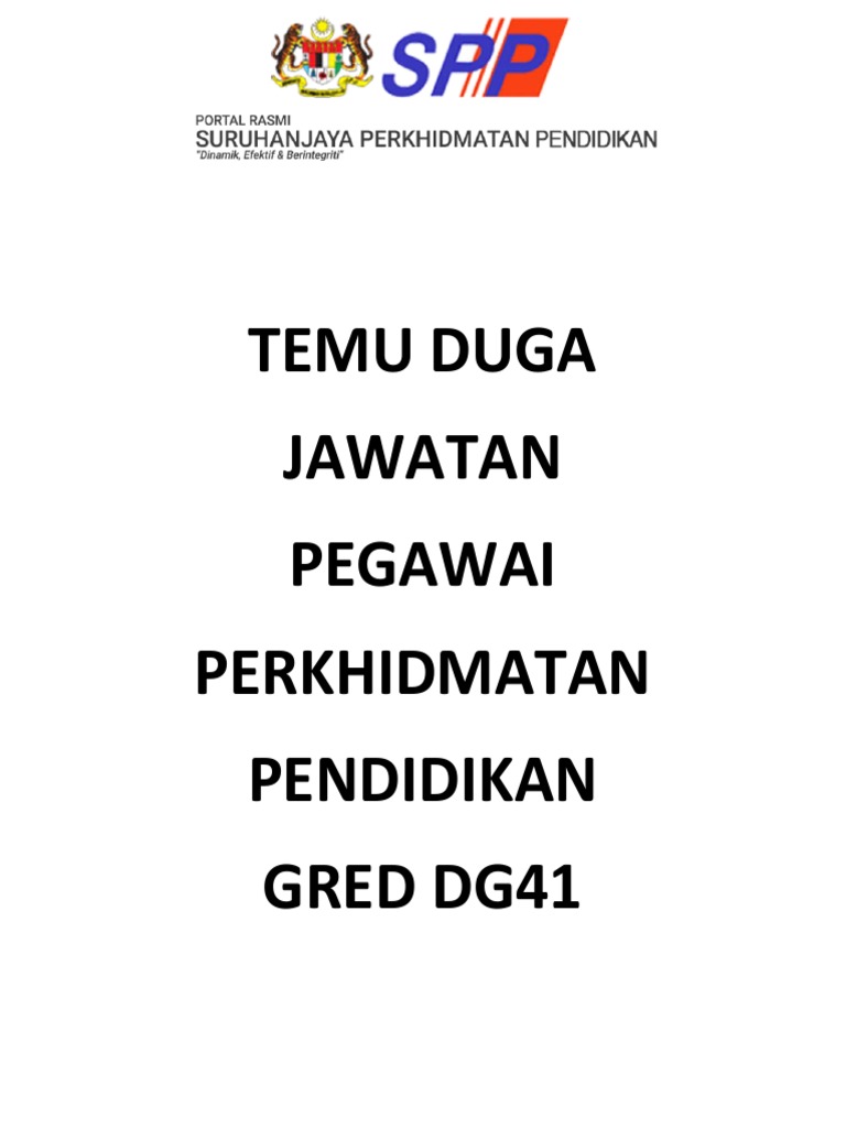 Temu Duga Jawatan Pegawai Perkhidmatan Pendidikan Gred Dg41 | PDF