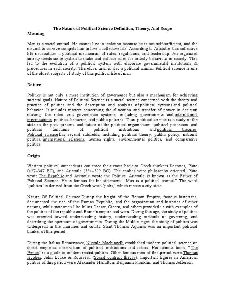 Meaning Nature and Scope of Modern Political Analysis | PDF | Power ...