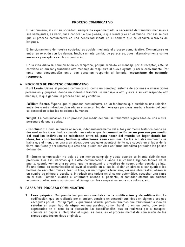 Separata - Tema 2 - Proceso Comunicativo | PDF